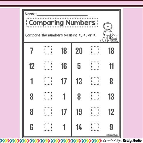 Comparing Numbers Worksheets - 150 PAGES by Redsy Studio | TPT