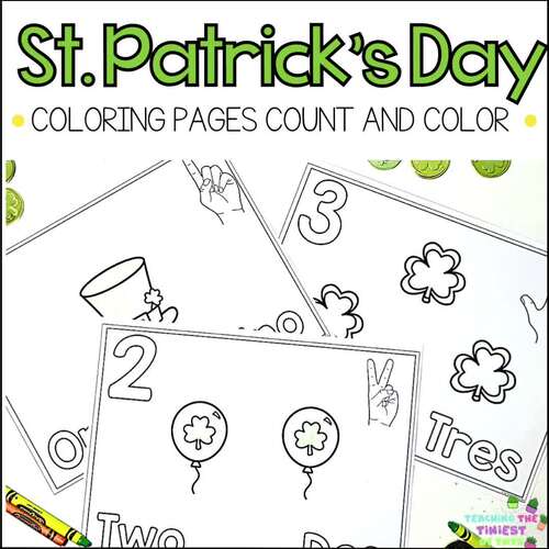St. Patrick's Day Coloring Pages Preschool Number Math Count and Color