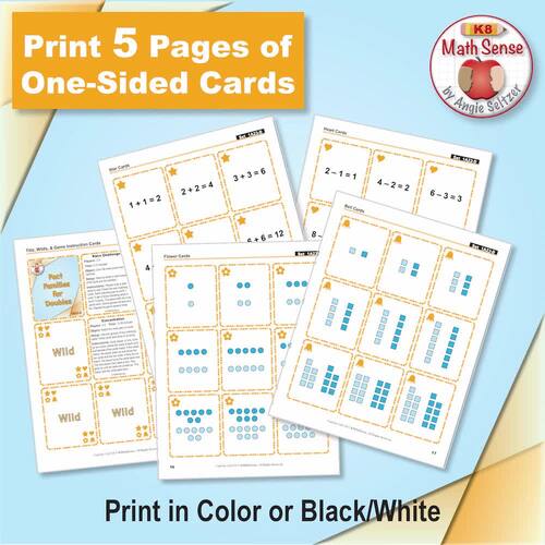 Fact Families for Doubles: Addition & Subtraction Card Games 1A23-D