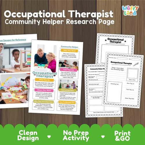Occupational Therapist Community Helper Research Project | Health ...