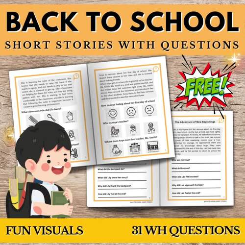 Back To School Free Short Story WH Comprehension Question Autism ...