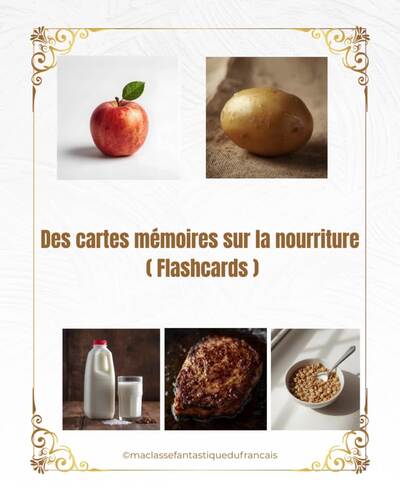 Des flash cards sur les groupes alimentaires avec audio en français