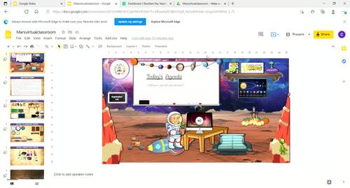 Mars Landscape: Animated Themed Virtual Classroom + Space Banner