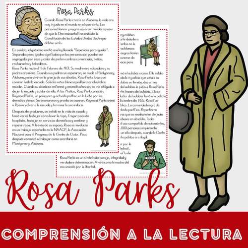 Rosa Parks Reading Comprehension Biography in Spanish | TPT