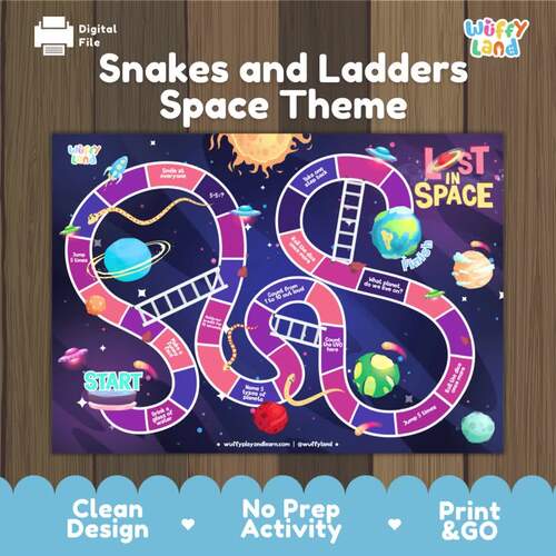 Space Snakes and Ladders Board Game | Printable Activity | Brain Break ...