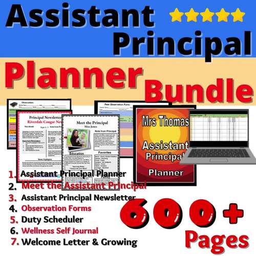 Assistant Principal Planner Bundle Resource Activities Newsletters ...