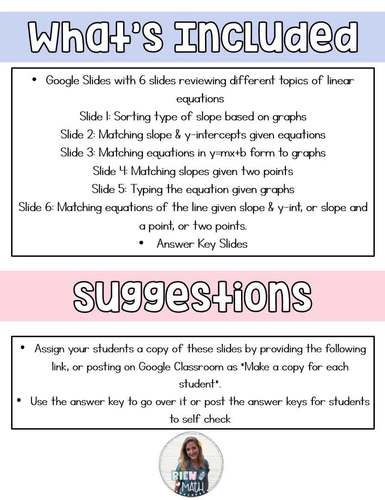 Linear Equations Review Digital Activity for Google Slides | TPT