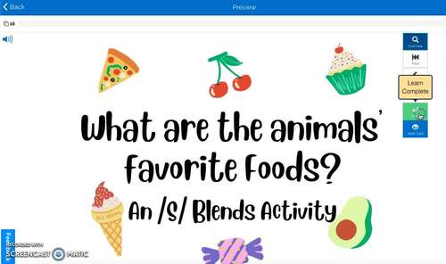 /S/ Blend Articulation Loaded Story Boom Cards™️: Food & Animal Focus