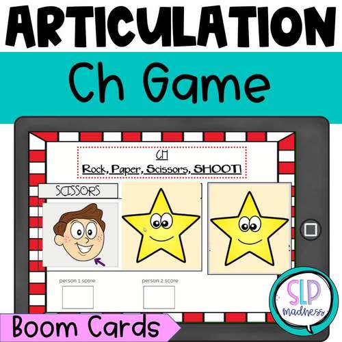 No Prep Speech Therapy Articulation Game l CH Articulation Boom Cards