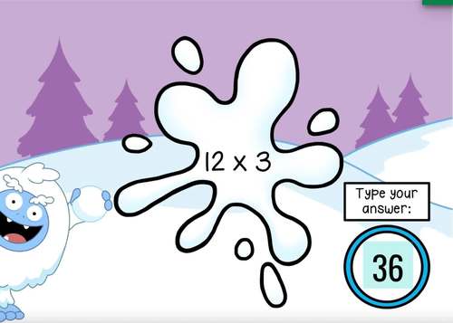 Winter Multiplication Facts Practice Multiplying by 3 and 4 Boom Cards