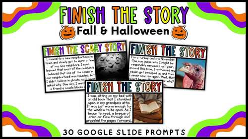Fall and Halloween Activity - Finish the Story Narrative Writing ...