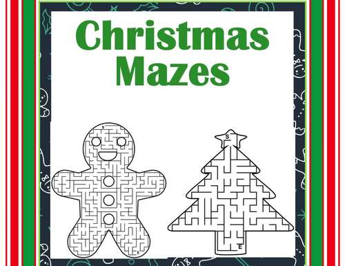 Christmas Mazes for Kids – 60 Fun & Festive Shaped Mazes | TPT