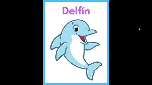 Ocean Animal Flashcards in Spanish. 16 Printable Spanish Animal Posters ...