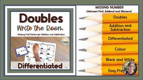 Doubles Math Facts Game With Unknown Number and Differentiated Math ...