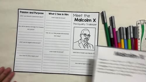 Malcolm X Craft Black History Month Craft Research Project Activities