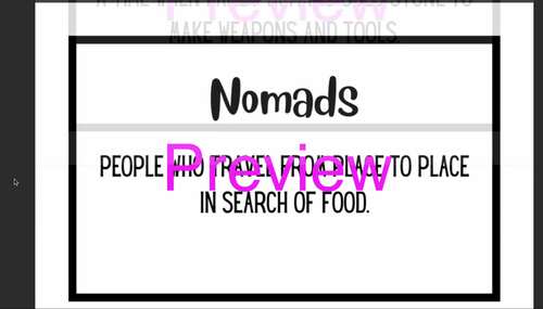 Early Humans Vocabulary Cards (Printable & Digital Version Included)