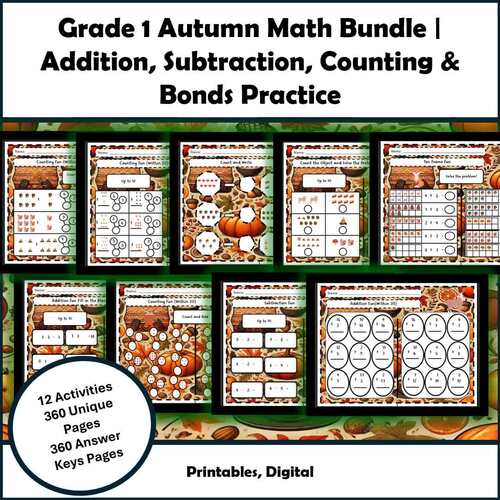 Grade 1 Autumn Math Bundle Addition Subtraction Count Frame Bond With 20