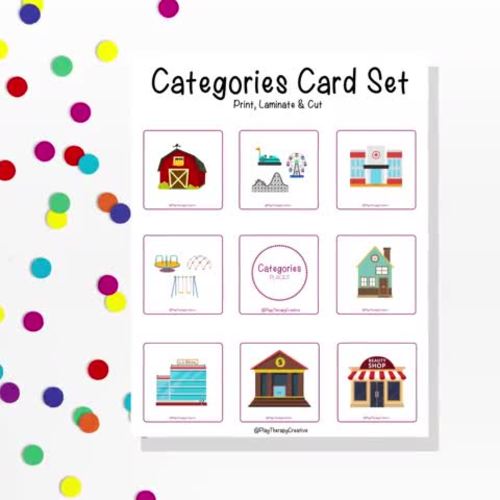 Categories Card Sets for Speech & Language Therapy by Play Therapy Creative