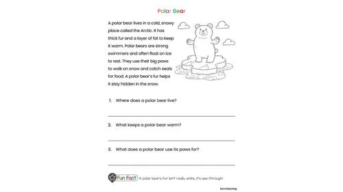 Water Creatures Reading Comprehension Workbook | Nonfiction Passages
