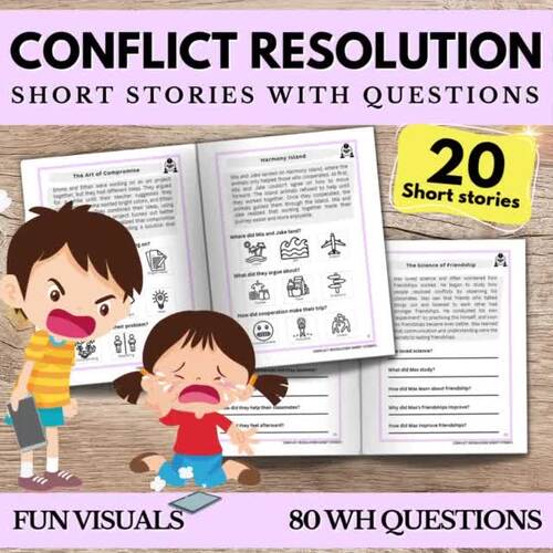 Conflict Resolution Social Situation Comprehension Worksheet Autism SEL ...