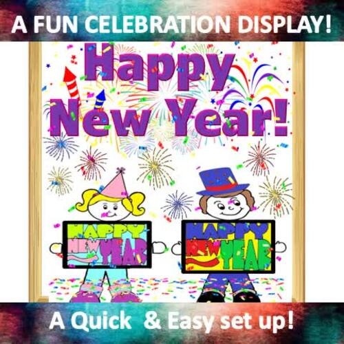 New Year 2024 Bulletin Board Writing Crafts and Goals Activities
