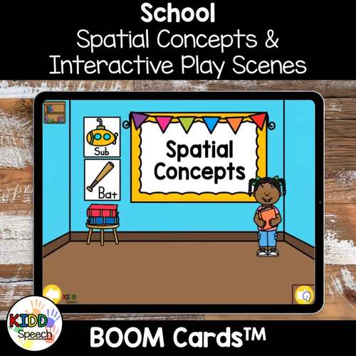 Preschool Speech Therapy School BOOM Cards Spatial Concepts Play Scenes