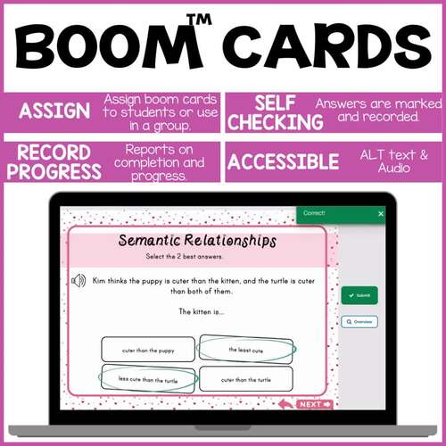 Comparative Semantic Relationships Valentines Word Problems - BOOM CARD ...