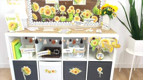 Sunflower Classroom Decor Bundle, Bulletin Board, Newsletters, Slide ...