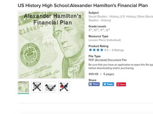 US History High School:Alexander Hamilton's Financial Plan | TPT