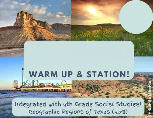 Revising Warm Up & Station (4th grade) -SS-Regions of Texas- Set #7 ...