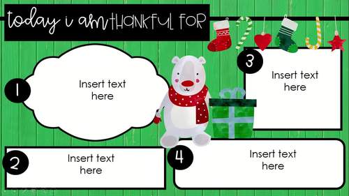 Christmas Cute Slides for Daily/Morning Work by Mrs. Andrea Mendez