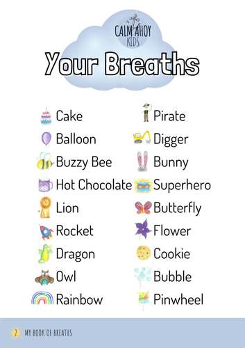 Breathing Activity Book for Children - My Book of Breaths - Mindfulness ...