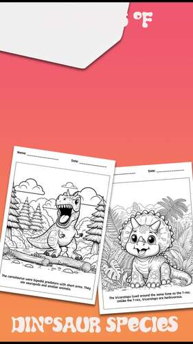 Cute Dinosaurs Coloring Book- Activity Sheets for Kids by Ink Studio ...