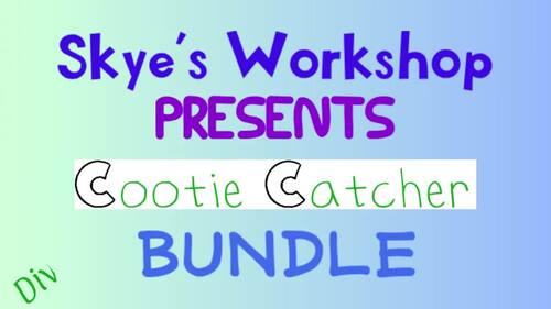 DIVISION Math Cootie Catcher Fortune Teller Game BUNDLE by Skye's Workshop