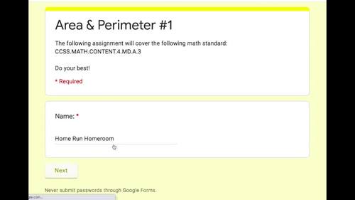 Area & Perimeter Google Classroom™ 4 Pack - Fourth Grade {4.MD.3}