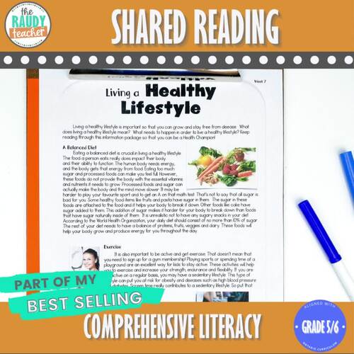 Shared Reading Passage & Lessons - Ontario Gr 5, 6 Health - Healthy ...