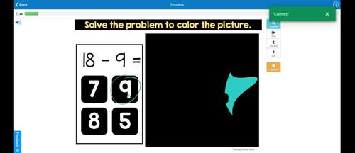 Boom Cards™ Valentines Day Subtraction Facts Set 1 Digital Color by Number