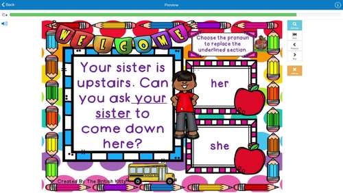 Back to School Pronouns Boom™ Cards Digital Activity by The British Kitty