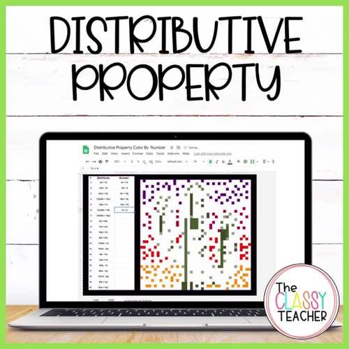 Distributive Property Digital Color By Number by The Classy Teacher