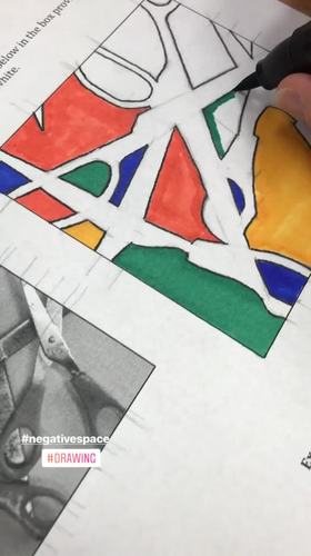 Negative Space Drawing Worksheet Early Finisher Art Middle or High ...