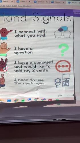 Hand Signal Anchor Chart by Miss M's Gems | TPT