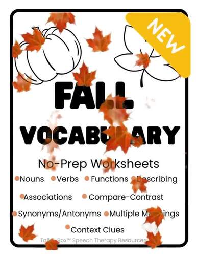 Fall Vocabulary Workbook – 106 Pages of Engaging Language Activities!