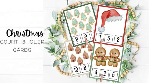 Christmas Count & Clip Cards by This Marvelous Life | TPT