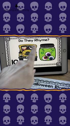 Halloween Rhyming Digital Phonemic Awareness Learning Station | TPT