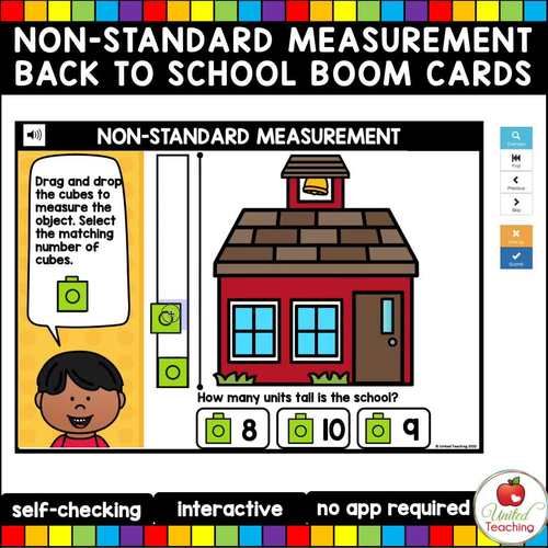 Non-Standard Measurement Boom Cards (Back to School) by United Teaching