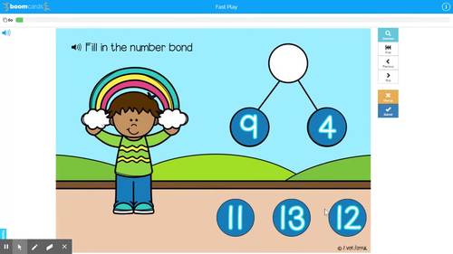 1st Grade Math Boom Cards™ | Number Bonds Boom Cards™ 1-20 (School Theme)