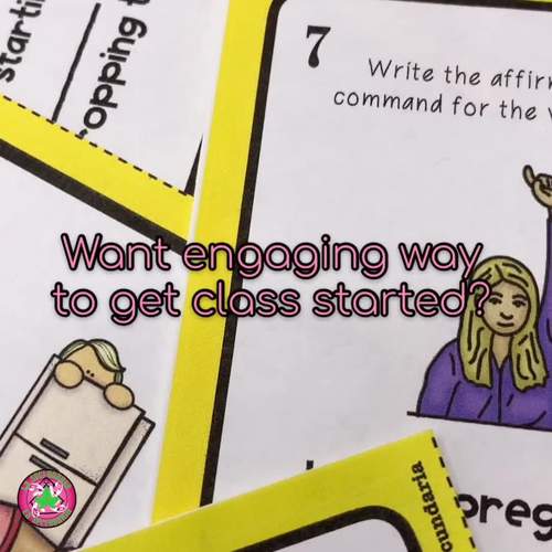 Affirmative Tú Command Bellringer Task Cards by LA SECUNDARIA | TpT