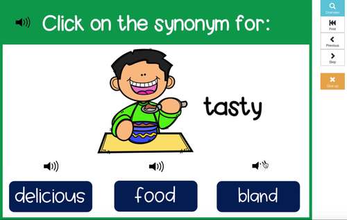Choose the Synonym Boom Cards Vocabulary Activity | TPT