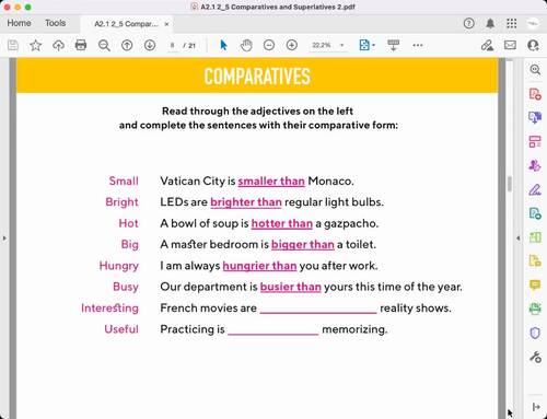 ESL Elementary Lesson: Learn Comparatives and Superlatives 2 | TPT
