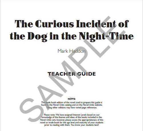 The Curious Incident of the Dog in the Night-Time Novel Units® Teacher ...